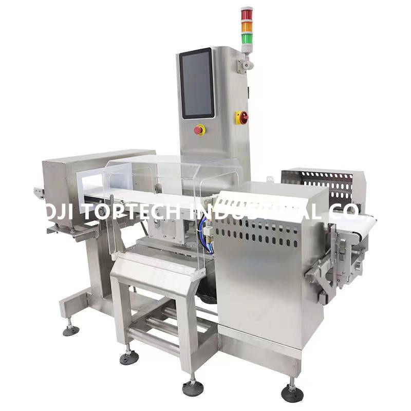 High speed combined metal detection and check weigher machine for metal ...